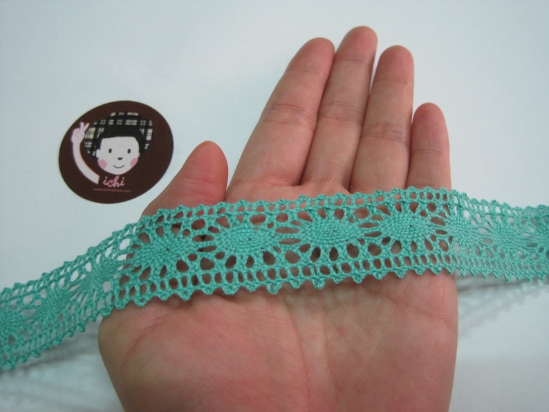 5 Yards 1 Green Tone Crochet Lace Trim Teal Lace Trim - Etsy