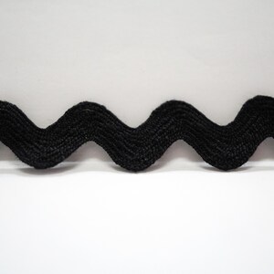 5 Yards 1/2" Black Matte Rick Rack Trim, Black Ric Rac Trim, Rick Rack ...