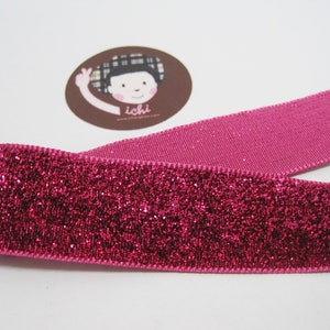 5 Yards 1" Wide Hot Pink Glitter Ribbon, Velvet Ribbon, Glitter Yarn ...