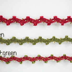 5 Yards Christmas Picot Rick Rack With Gold Metallic, Tiny Rick Rack ...