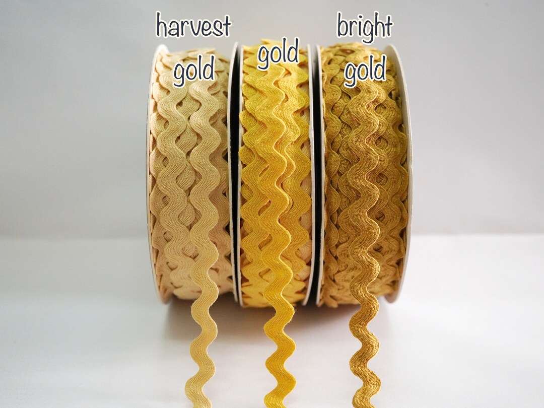 5 Yards 1/2" Gold Matte Rick Rack Trim, Gold Ric Rac Trim, Rick Rack ...