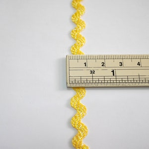 5 Yards 3/8" Bright Yellow Sparkly Rick Rack Trim, Glitter Trim, Ric ...