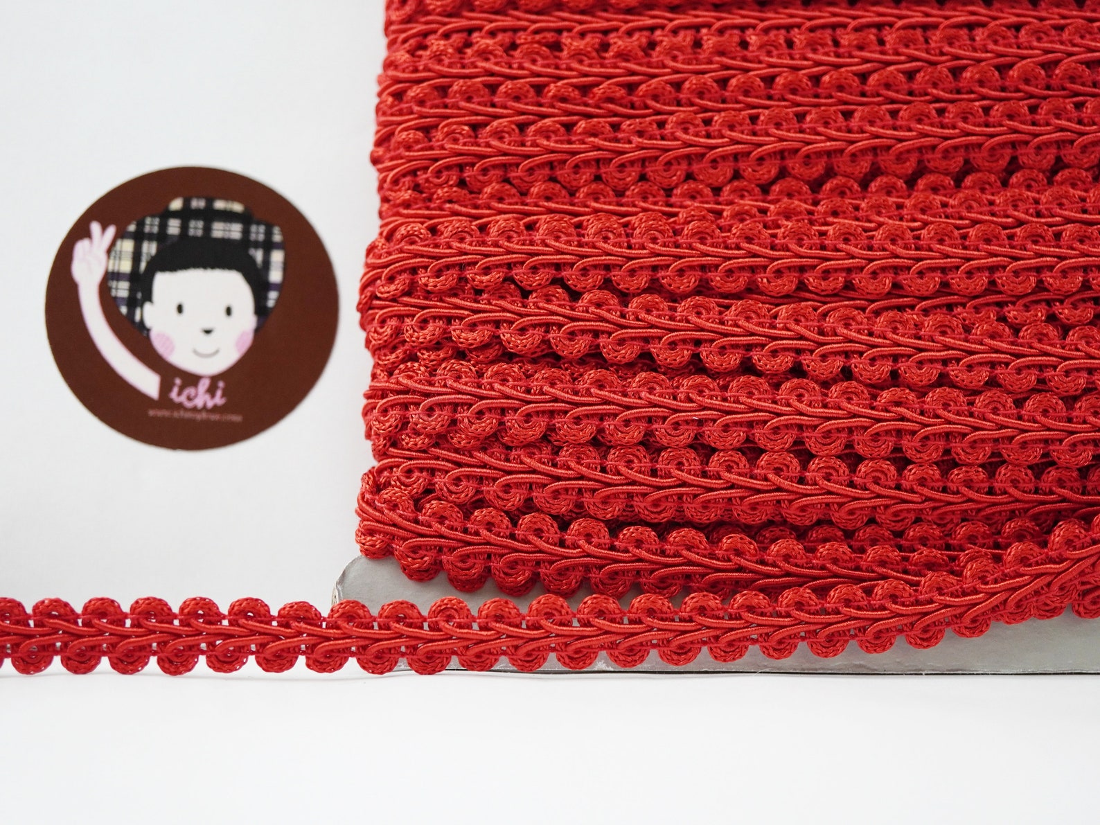 5 Yards 3/8" Red Gimp Braided Trim, Gimp Braid, Braided Cord, Braided ...