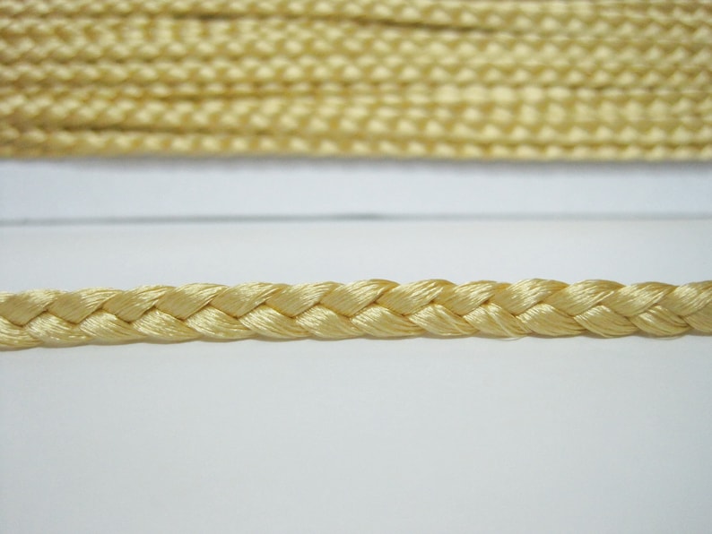 5 Yards 1/4 Braided Cord Gold Cord Flat Braided Cord - Etsy