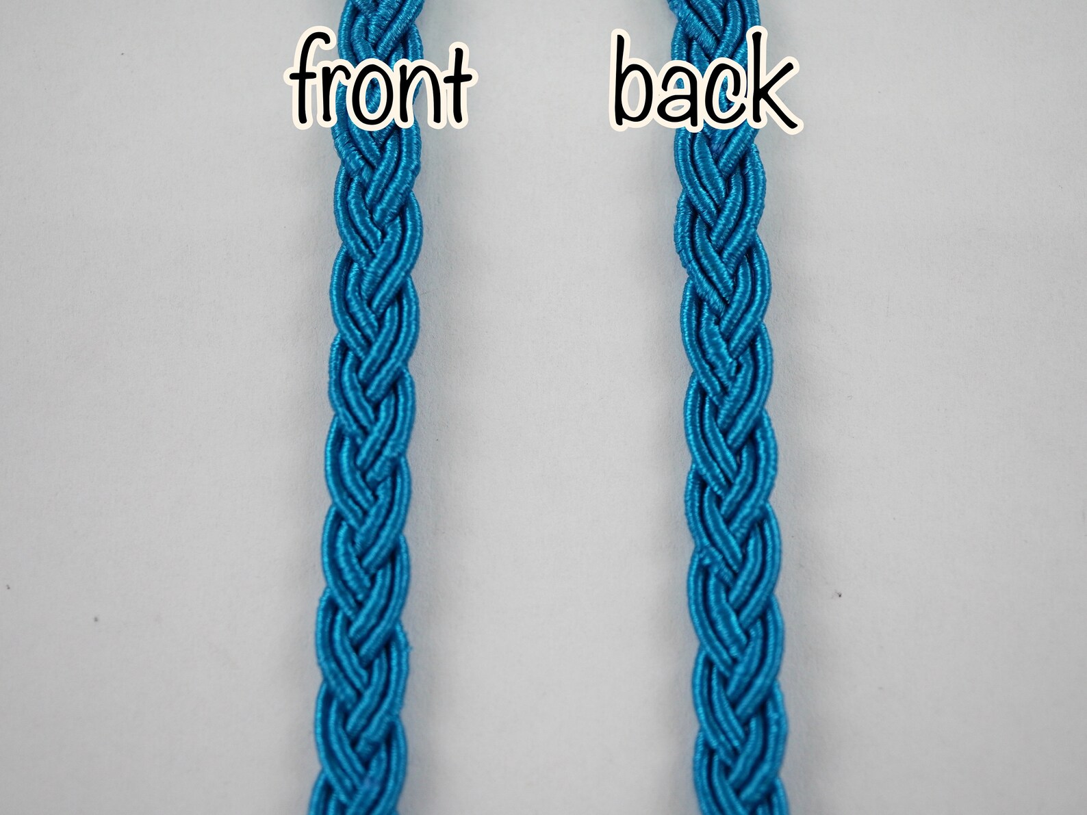 5 Yards 1/4 Blue Braided Cord White Cord Flat Braided - Etsy