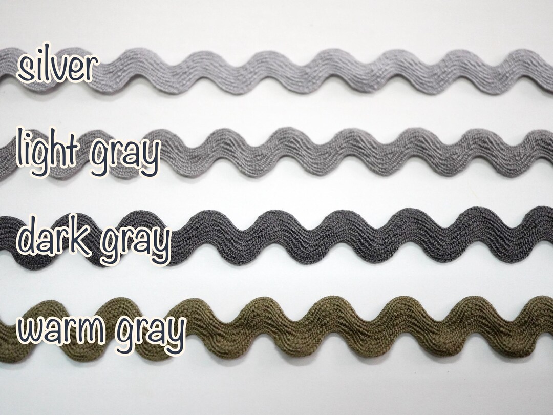 5 Yards 1/2" Gray Matte Rick Rack Trim, Dark Brown Ric Rac Trim, Rick ...