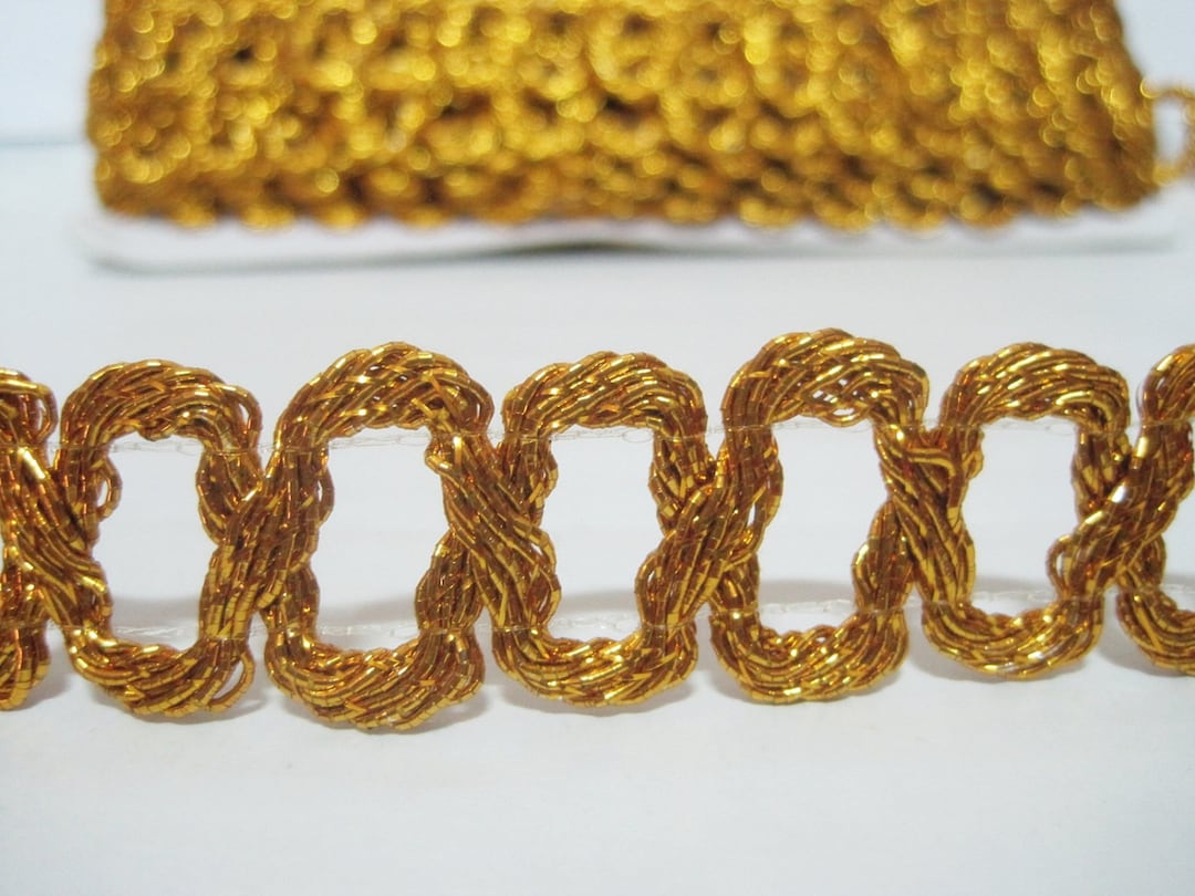 5 Yards Dark Gold Metallic Braid, Wholesale Trim, Metallic Trim, Bag ...