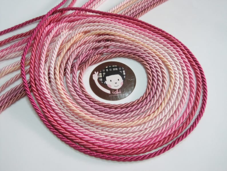 5 Yd 4 Mm Twisted Cord Pink Twisted Cord Braided Cord - Etsy