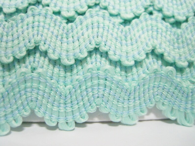 5 Yards Mint Elastic Rick Rack Trim Elastic Trim Ric Rac - Etsy