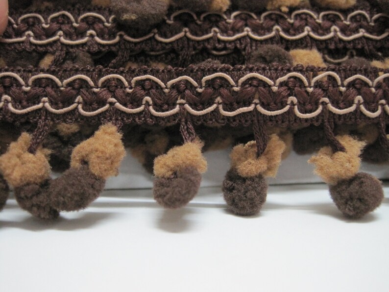5 Yards Dark Brown-light Brown Mini Pom Pom Trim Pom Pom - Etsy