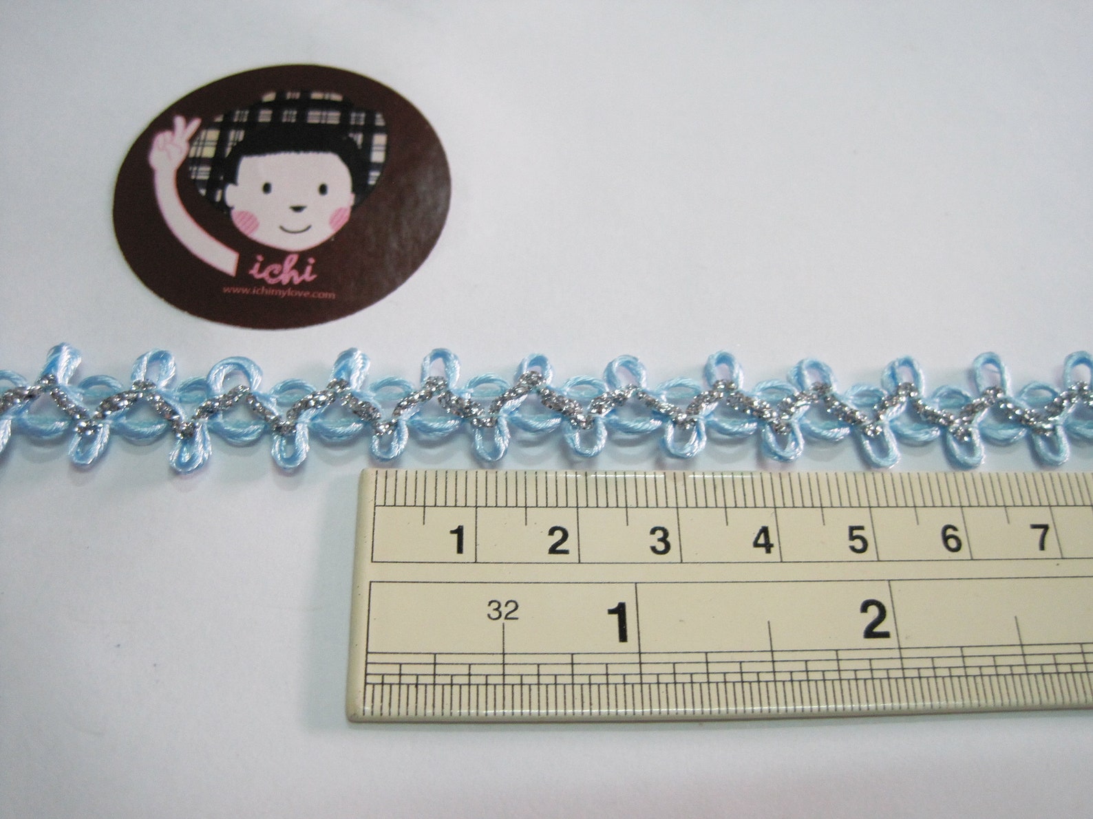 5 Yards Light Blue Picot With Metallic Braided Picot Edge - Etsy