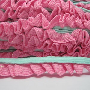 5 Yards 2 Tone Elastic Trim, Ruffle Trim, Elastic Trim, Elastic Ribbon ...