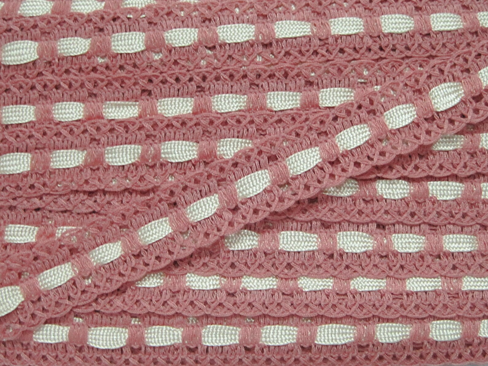 5 Yards Rose Pink Lace Trim With Vanilla Ribbon Insert Lace - Etsy