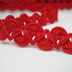 5 Yards Red Braid, Braided Trim, Braided Headband, Picot Braid, Scallop ...