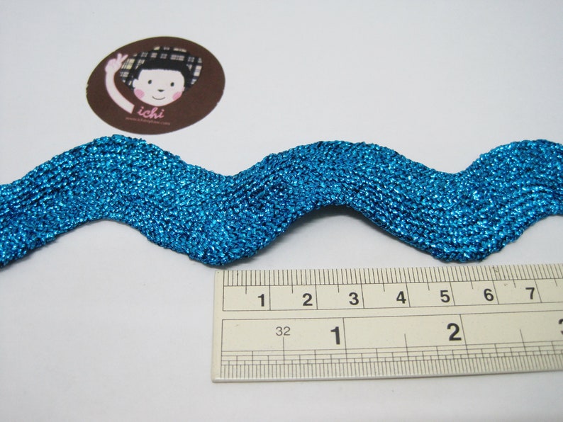 5 Yards Aqua Blue Jumbo Metallic Rick Rack Trim Metallic Rick - Etsy