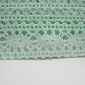 5 Yards 1" Green Tone Crochet Lace Trim, Teal Lace Trim, Crochet Lace ...