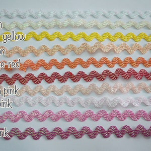 5 Yards 3/8" Bright Yellow Sparkly Rick Rack Trim, Glitter Trim, Ric ...