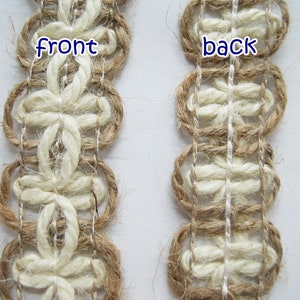 5 Yards Jute Wired Lace, Wired Ribbon, Wholesale Trim, Jute Trim, Jute ...