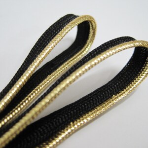 5 Yards Black Gold Metallic Lip Cord Piping, Edge Piping, Decorative ...