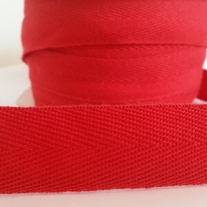 5 Yards 3/4" Red Wide Herringbone Tape, Red Trim, Red Cotton Tape ...
