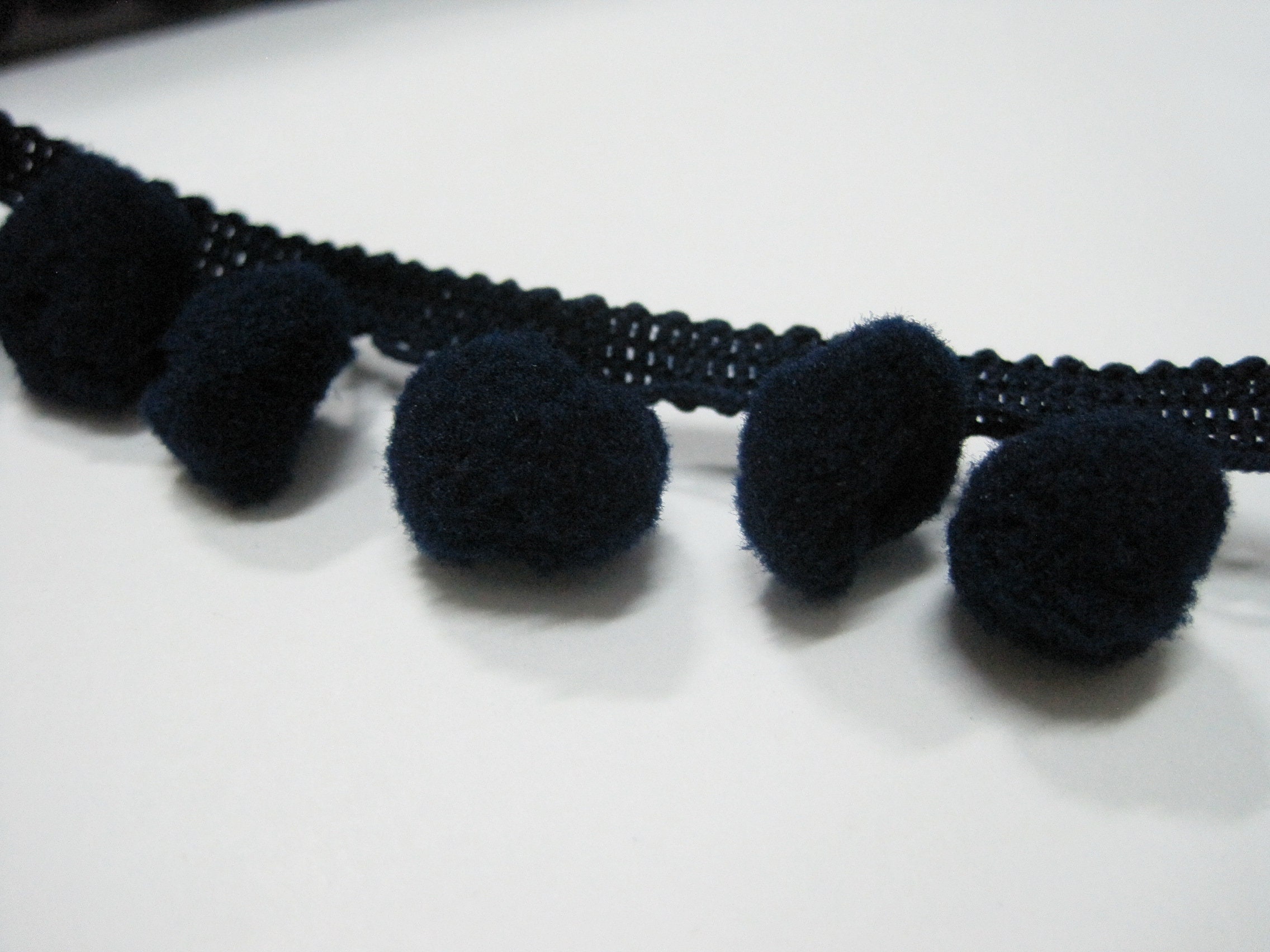 5 Yards 1.2 cm Pom Pom Trim Blue Trim Navy Blue pom pom | Etsy