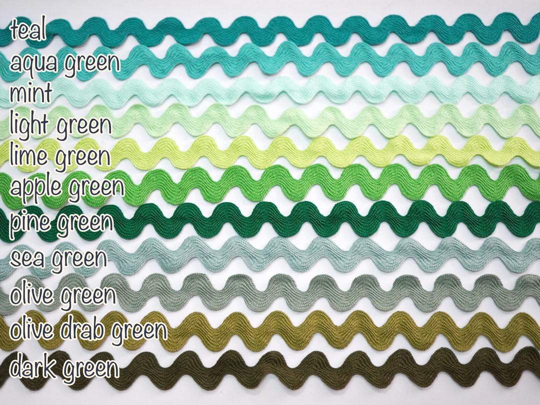 5 Yards 5/8" Green Matte Rick Rack Trim, Green Ric Rac Trim, Rick Rack ...