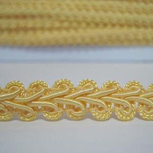 5 Yards 1/2 Mustard Yellow Gimp Braided Trim, Gimp Braid, Braided Cord ...