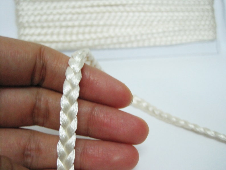5 Yards 1/4 Braided Cord Cream Cord Flat Braided Cord - Etsy