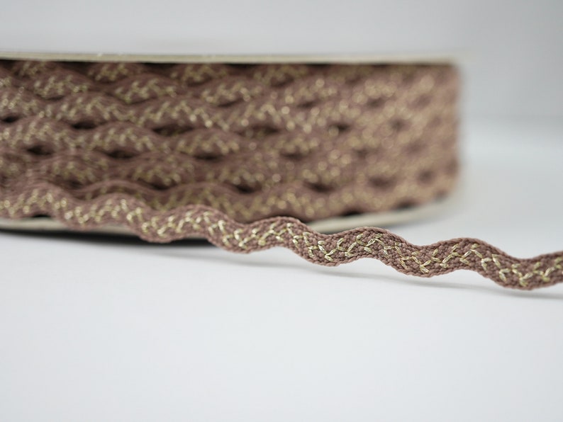 5 Yards Brown Rick Rack With Gold Metallic Tiny Rick Rack - Etsy