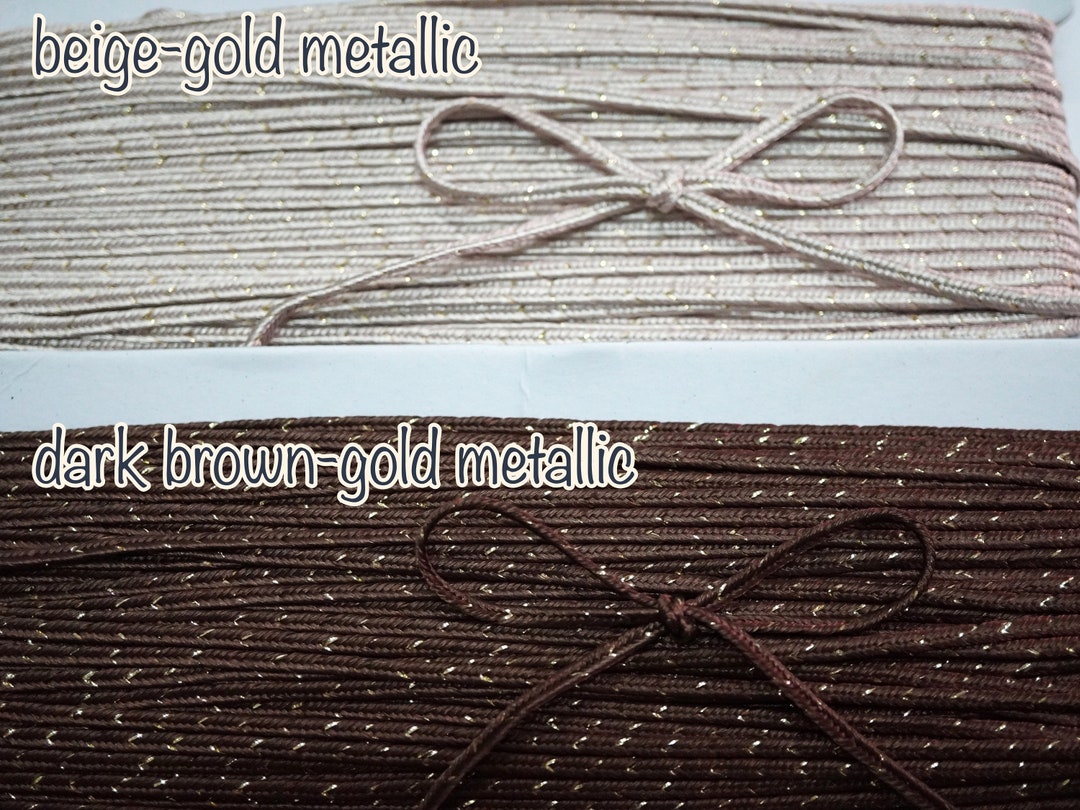 5 Yards 3 Mm Brown Soutache Braid With Gold Metallic, Braided Cord ...