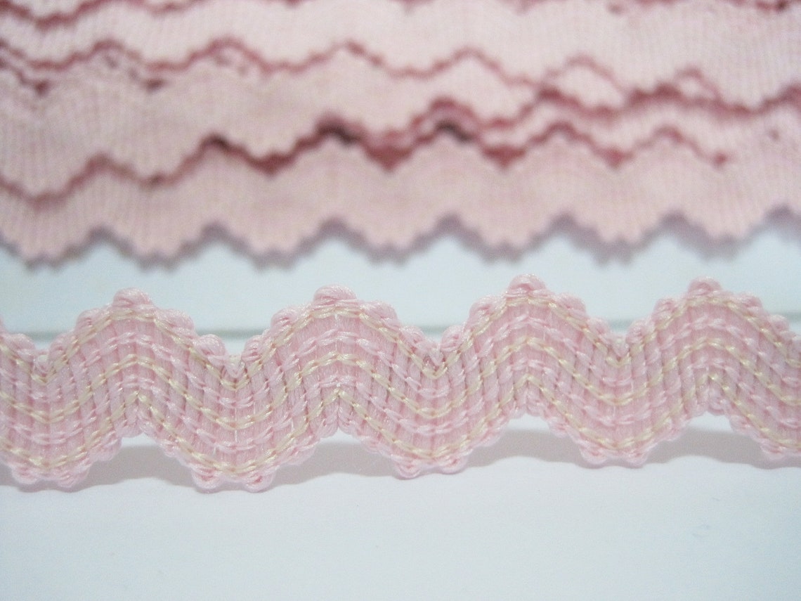 5 Yards Soft Pink Elastic Rick Rack Trim Elastic Trim Ric - Etsy
