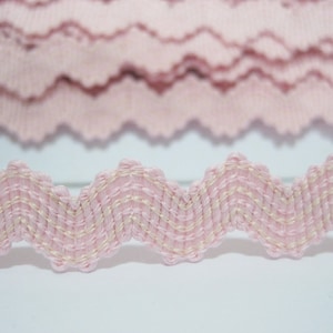 5 Yards Soft Pink Elastic Rick Rack Trim, Elastic Trim, Ric Rac Trim ...