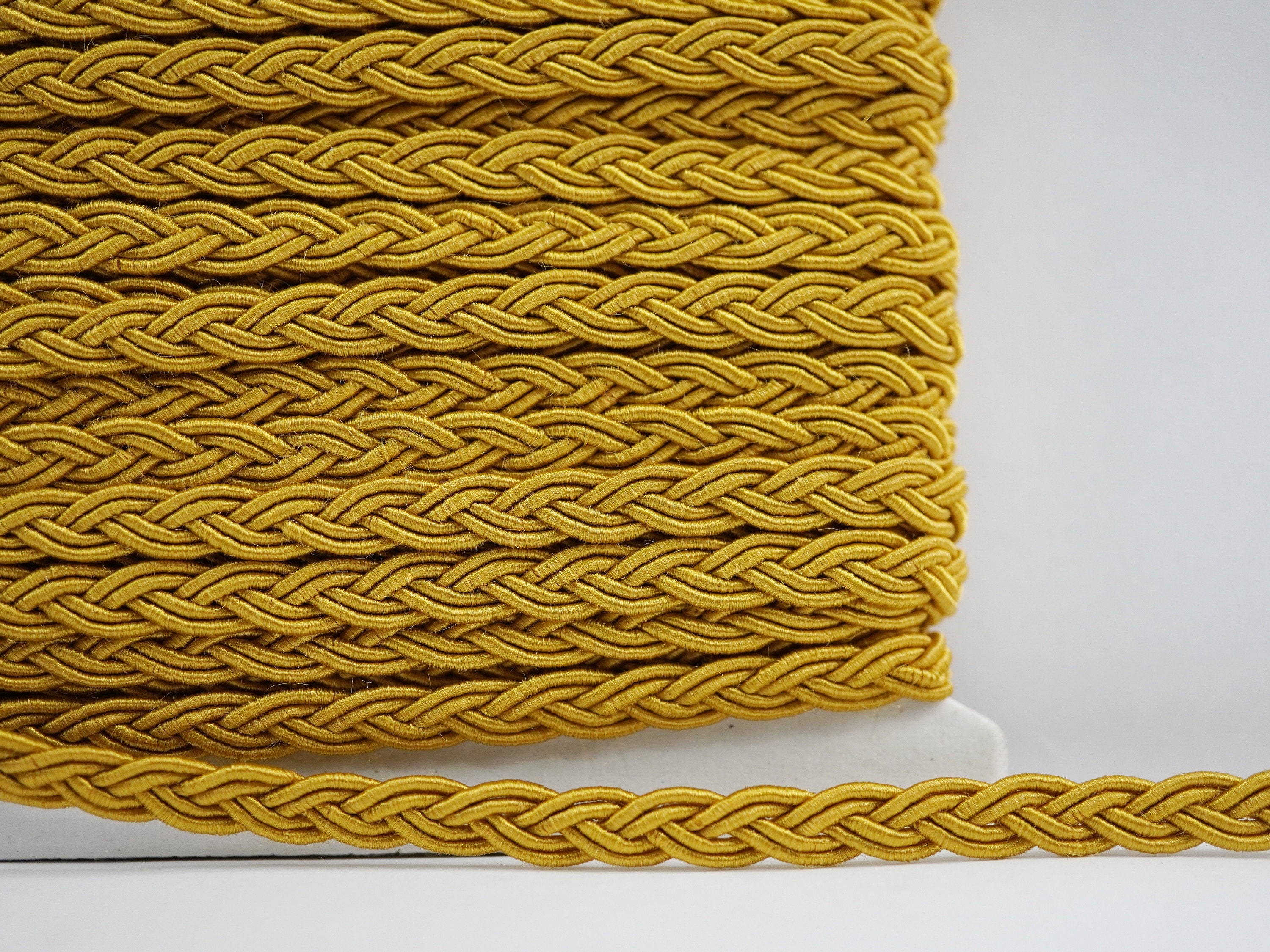 5 Yards 1/4" Gold Braided Cord, Gold Cord, Flat Braided Cord, Flat Cord ...