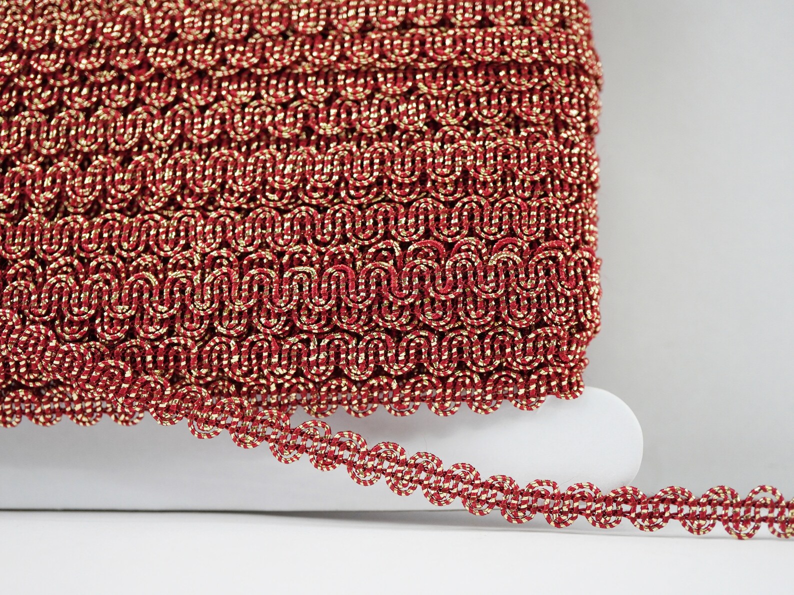 5 Yards Christmas Braid, Red Green With Gold Metallic Braid, Flat ...