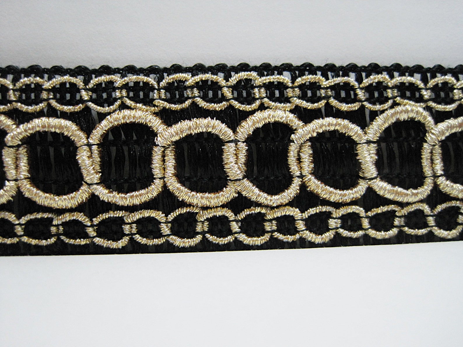 5 Yards 1 Black Gold Metallic Braided Trim Wide Lace | Etsy