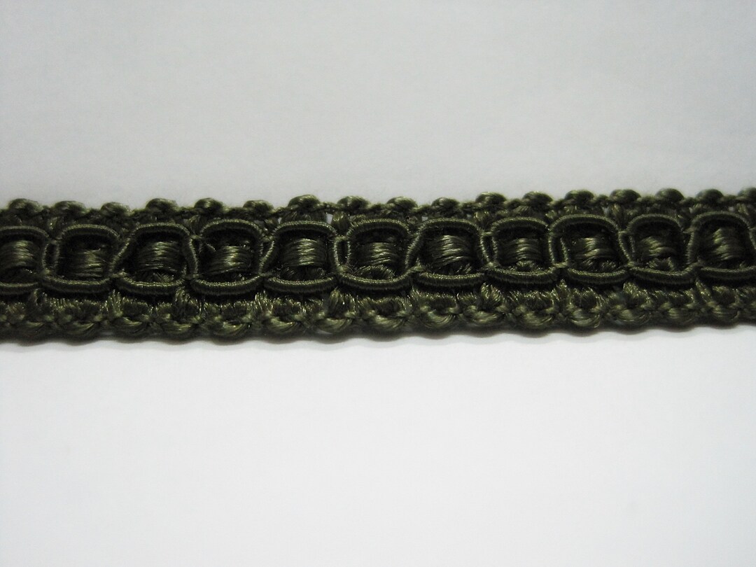 5 Yards 5/16 Braid Trim, Dark Green Braid Trim, Gimp Braid, Braided ...