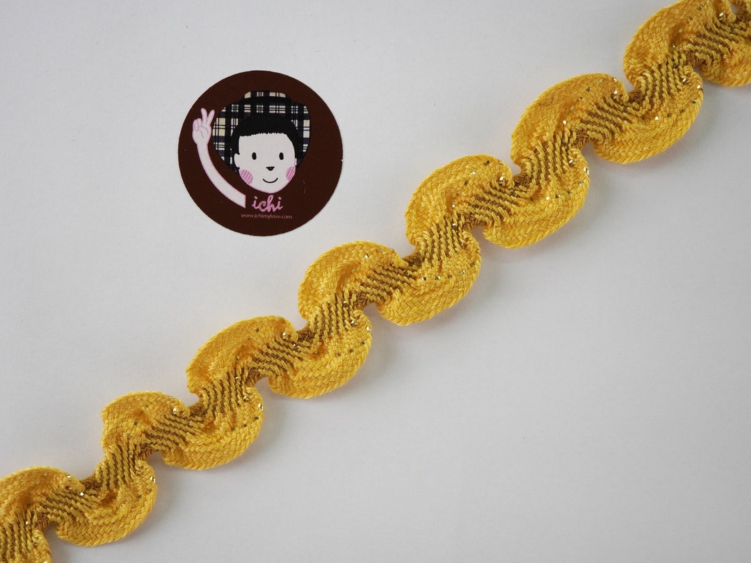 5 Yards Gold Elastic Rick Rack With Gold Metallic, Elastic Trim ...