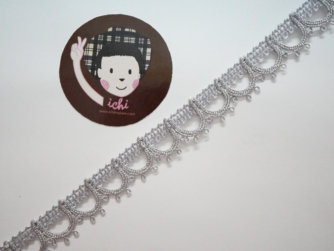 5 Yards Silver Picot Loop Trim, Picot Trim, Loop Trim, Braided Trim, Picot Braid, Loop Fringe ...