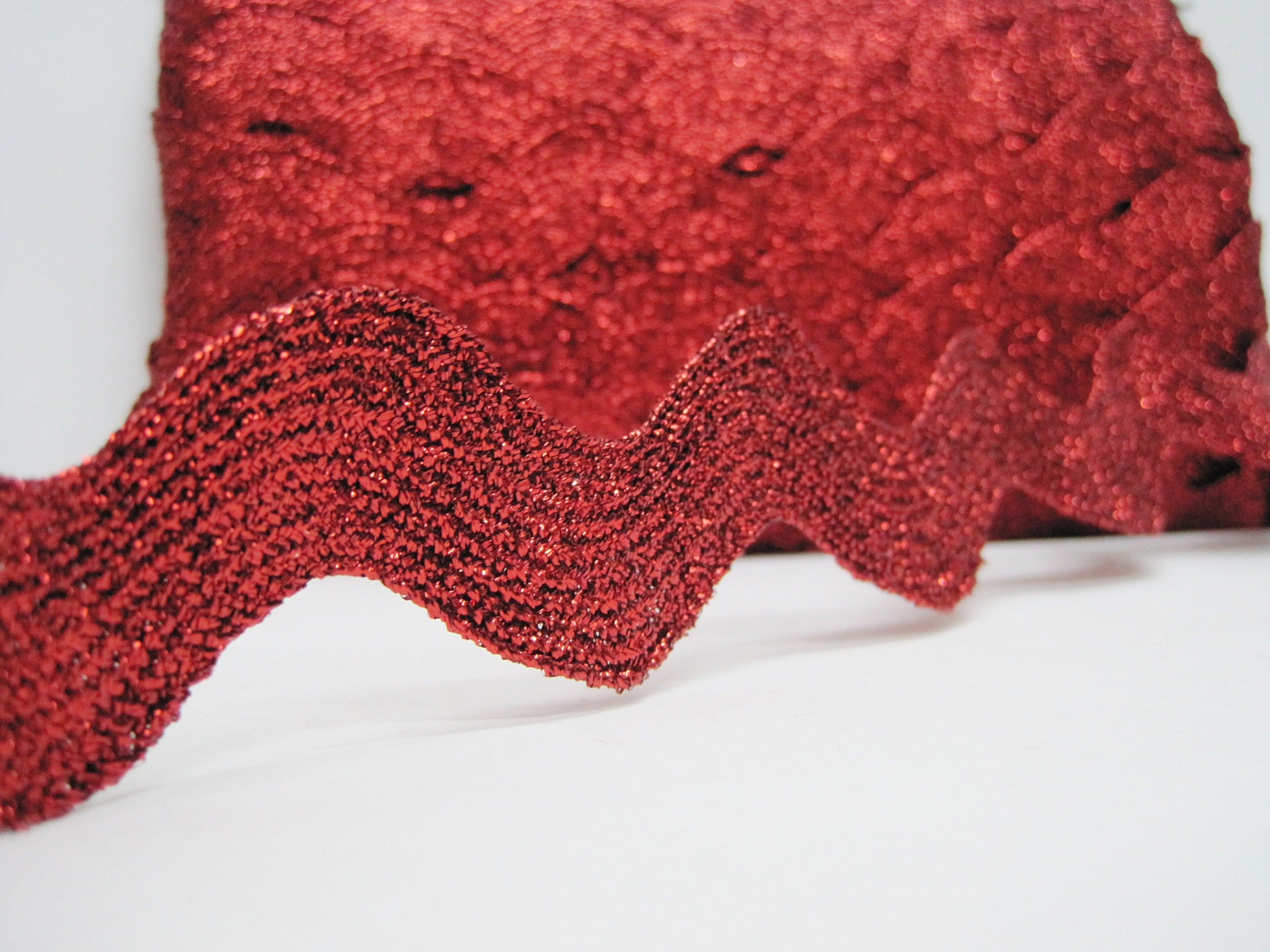 5 Yards Red Jumbo Metallic Rick Rack Trim Metallic rick rack | Etsy