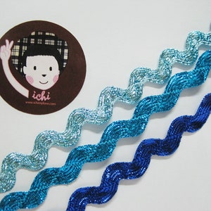 5 Yd 1/2" Royal Blue Metallic Rick Rack Trim, Blue Trim, Ric Rac Trim ...