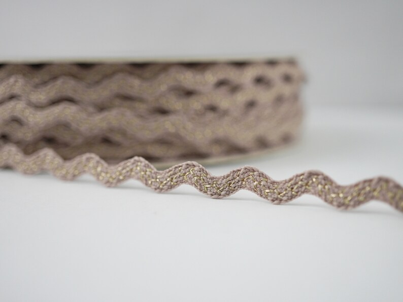 5 Yards Brown Rick Rack With Gold Metallic Tiny Rick Rack - Etsy