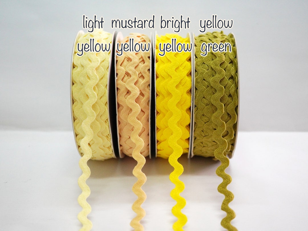 5 Yards 1/2" Yellow Matte Rick Rack Trim, Yellow Ric Rac Trim, Rick ...
