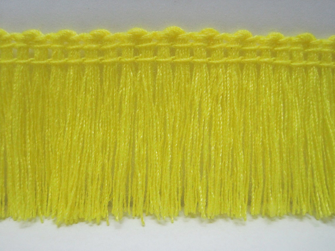 5 Yards Bright Yellow Cotton Tassel Trim Yellow Tassel - Etsy