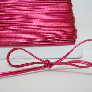 5 Yards 3 Mm Hot Pink Metallic Soutache Braid, Braided Cord, Soutache ...