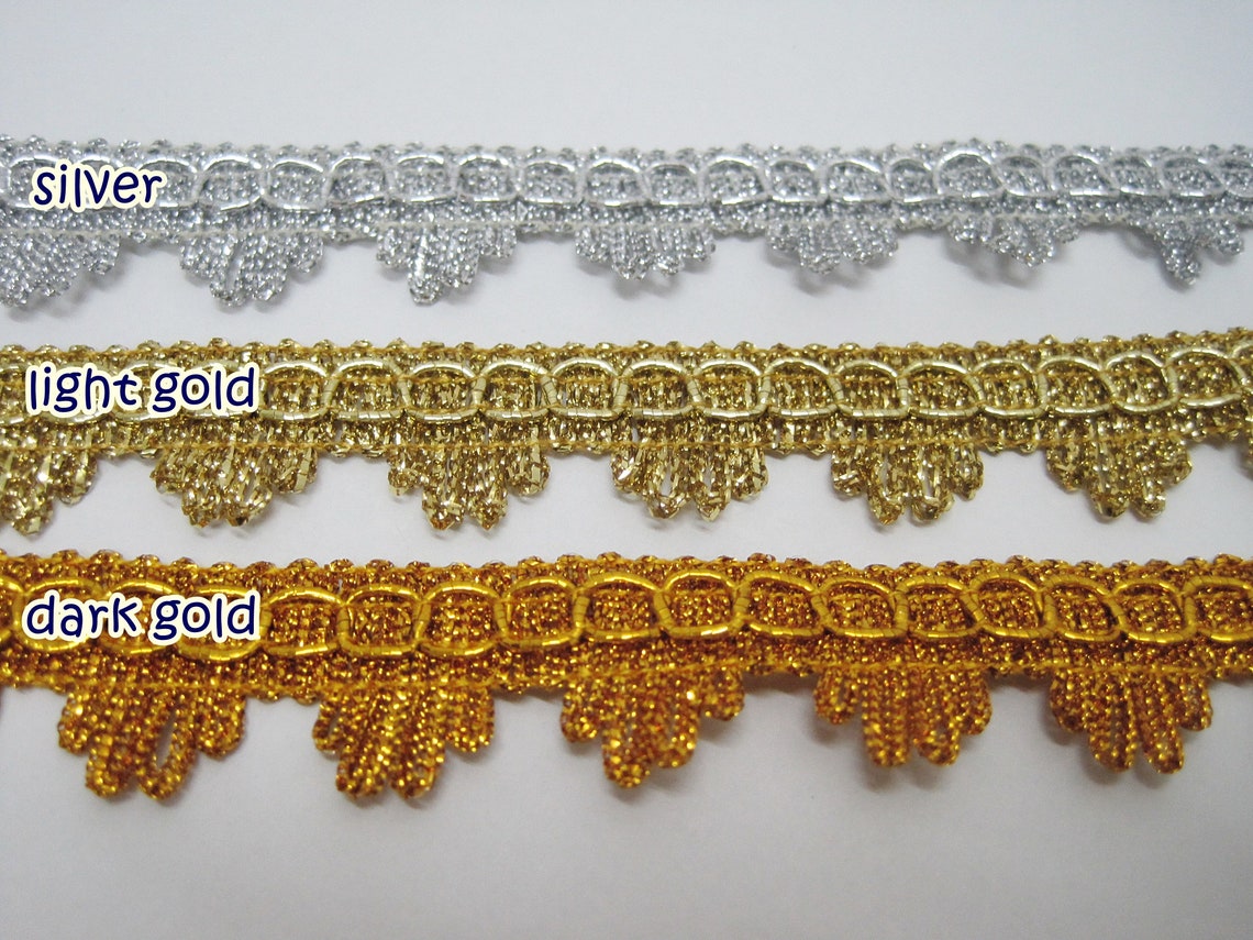 5 Yards 7/8 Dark Gold Metallic Lace Gold Lace Gold - Etsy