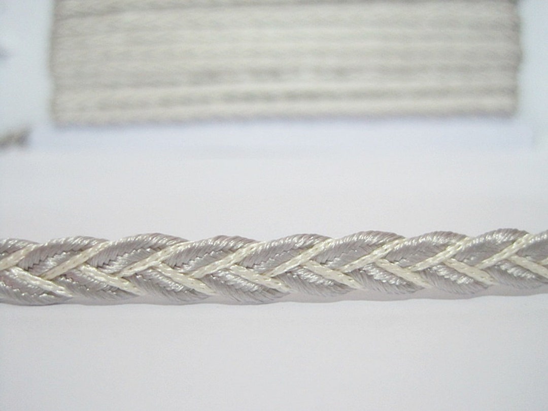 5 Yards 6 Mm Silver Shiny Flat Braided Cord, Braided Cord, Flat Braided ...