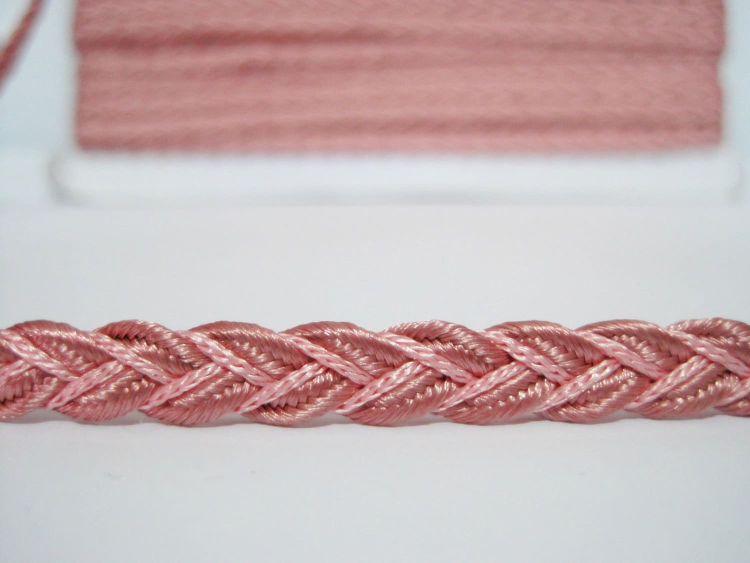 5 Yards 6 Mm Rose Pink Shiny Flat Braided Cord Braided Cord - Etsy