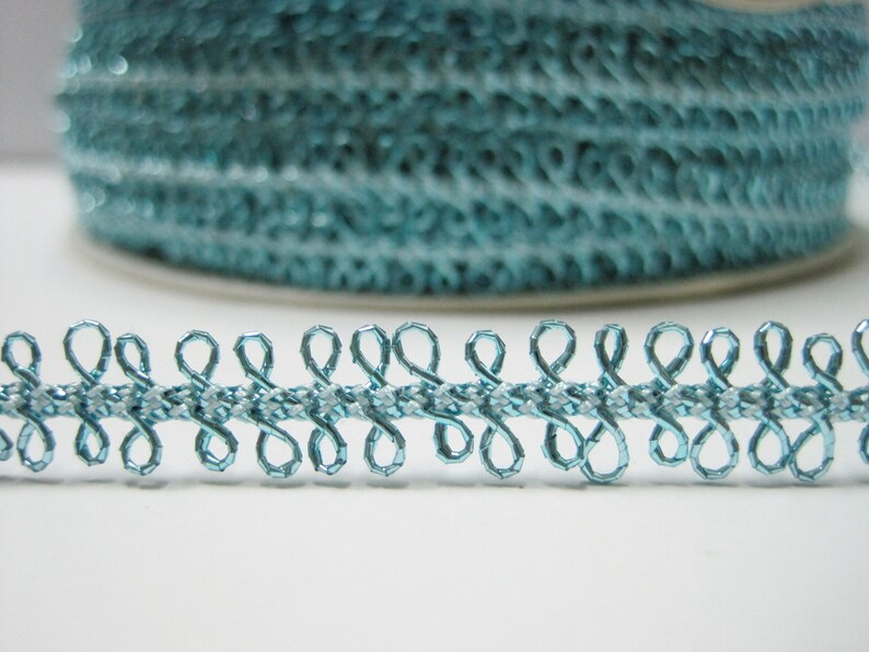 5 Yd Blue Metallic Double Picot Trim Picot Edge Trim Double - Etsy