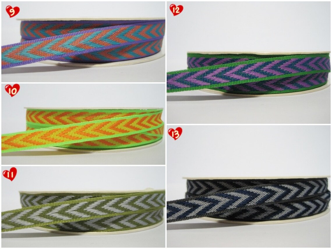 5 Yards Chevron Ribbon SELECT COLOR Colorful Chevron Ribbon | Etsy