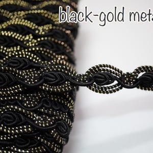 5 Yards Black Flower Braid With Metallic - Etsy